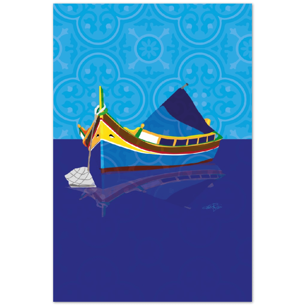 Luzzu Boat and Tile Malta Tile Digital Download A4 For Print PERSONAL ...